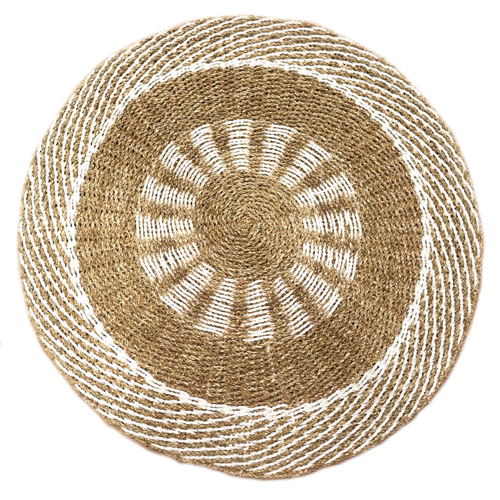 Round Seagrass White & Tan - Inner Sun - 1m – ShopGreenToday